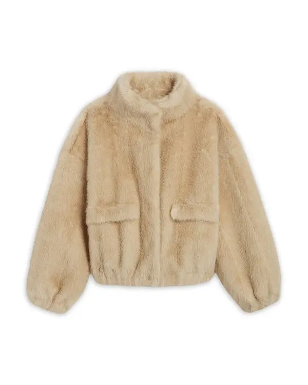 Apparis Iris Shaved Faux Fur Bomber Coat