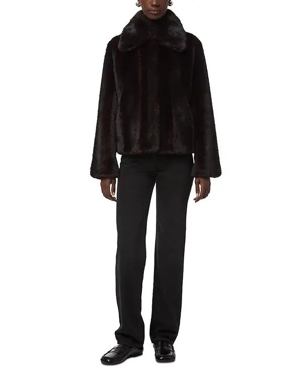 Apparis Elis Shaved Faux Fur Coat - Noir Multi