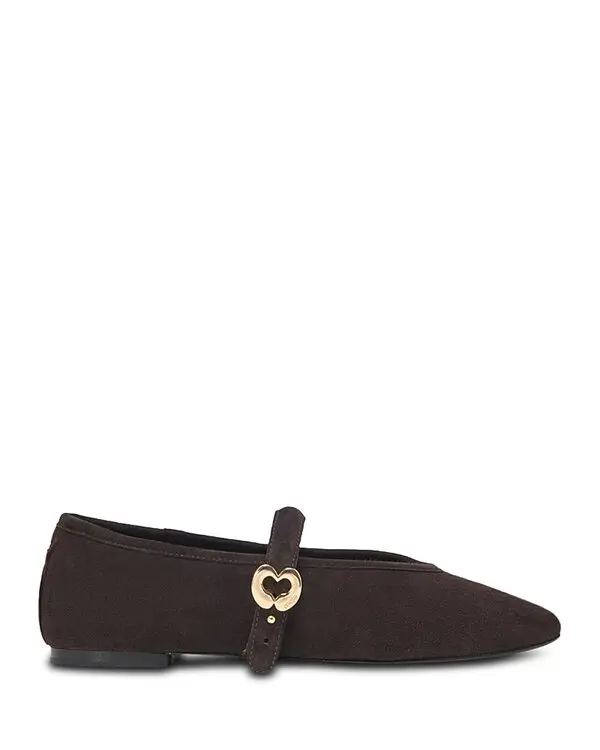 Maje Suede Mary Jane Flats