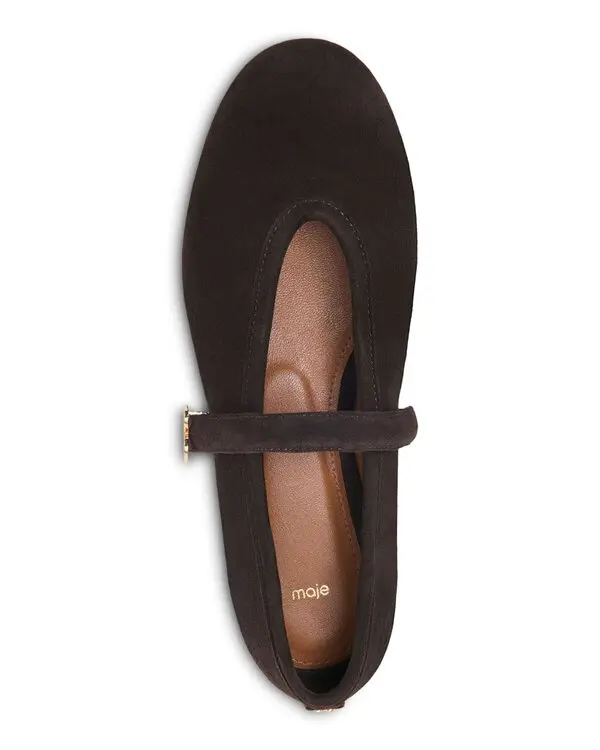 Maje Suede Mary Jane Flats