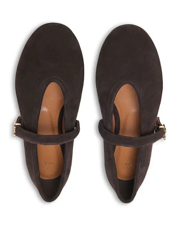 Maje Suede Mary Jane Flats