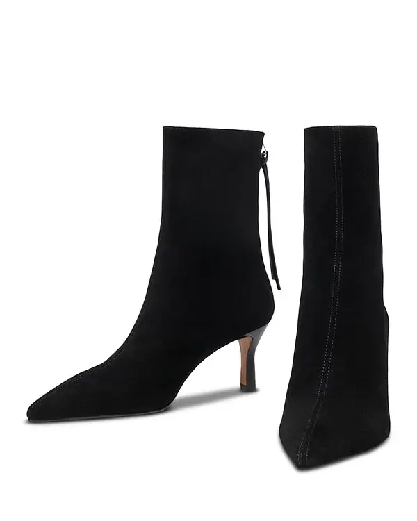 Maje Suede Pointed Toe Ankle Boots