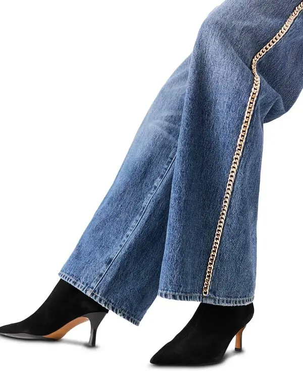 Maje Suede Pointed Toe Ankle Boots