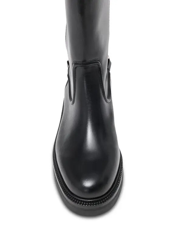 Maje Leather Chain Knee High Boots