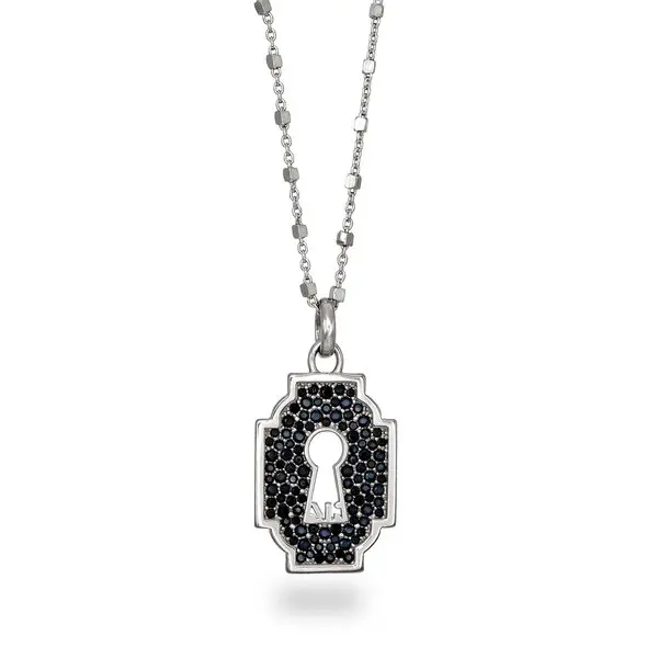MYRTO KATRAMADOU JEWELLERY Black / Silver Unlocked Lock Necklace Silver Black