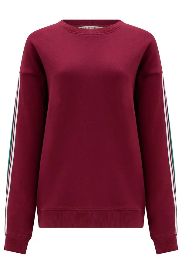 SUGARHILL BRIGHTON Magda Sweatshirt Oxblood Stripe