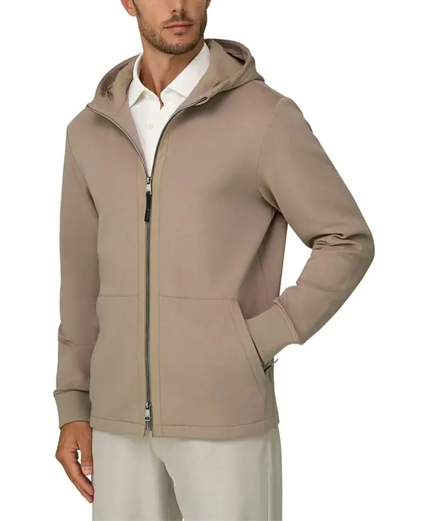 Boggi Milano Cotton Blend Scuba B Tech Full-zip Hoodie