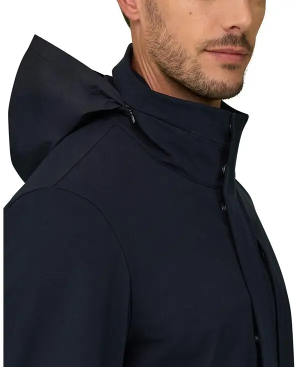Boggi Milano Technical Fabric B Tech Car Coat - Navy Blue
