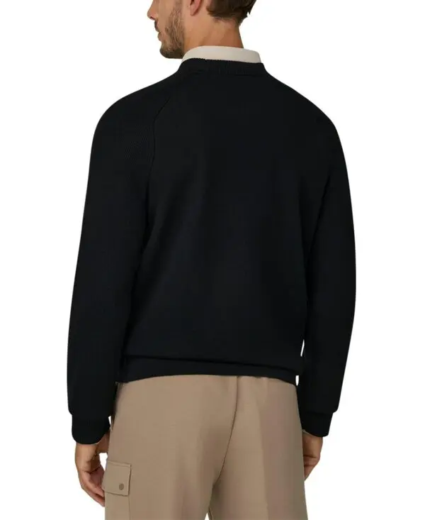 Boggi Milano Merino Wool Blend Wooltech Crew Neck - Black