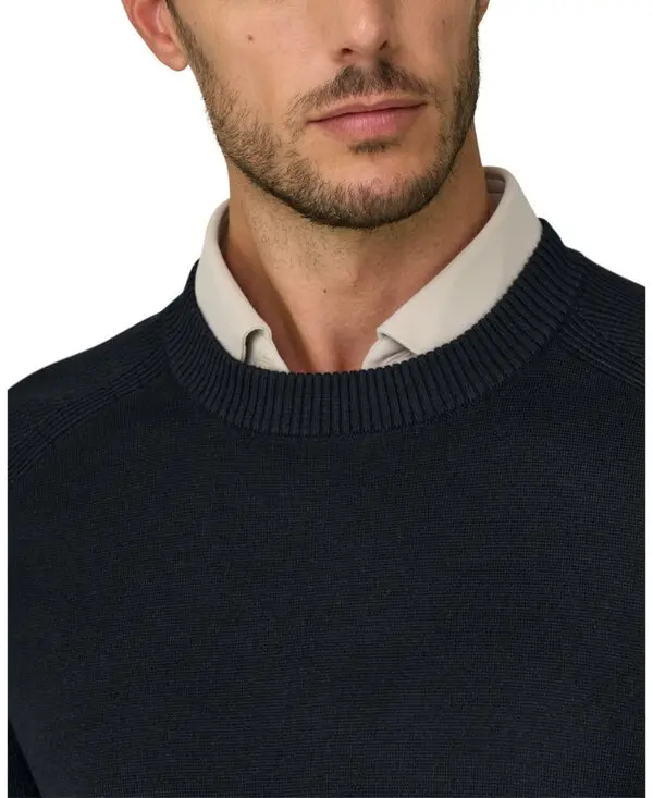 Boggi Milano Merino Wool Blend Wooltech Crew Neck - Black
