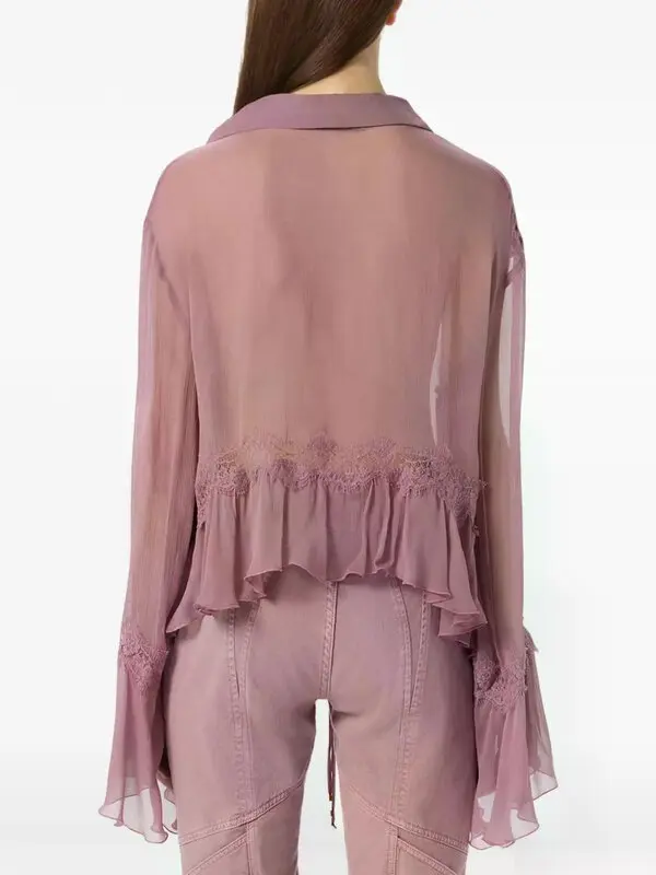 Blumarine Lace-trim Ruffled Blouse