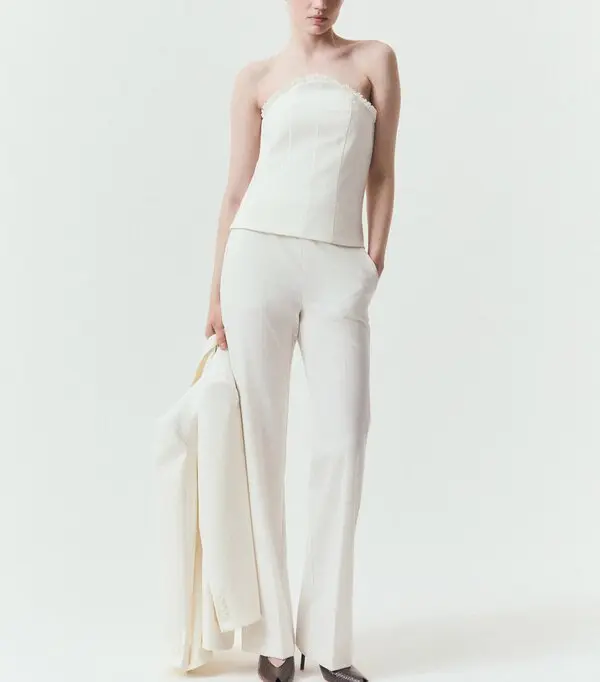 Marella Ruffled Straight Trousers