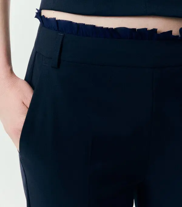 Marella Ruffle-trim Flared Trousers