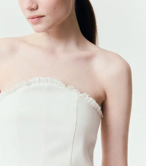 Marella Ruffled-neck Sleeveless Top - Ivory