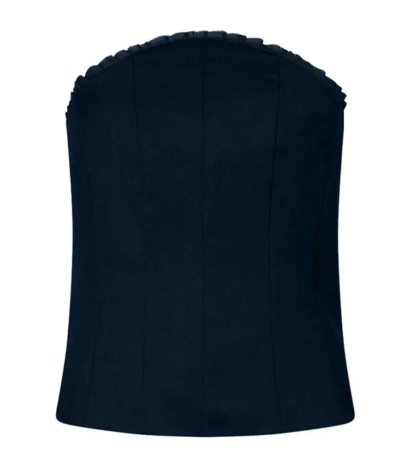 Marella Ruffle-trim Sleeveless Bustier - Navy