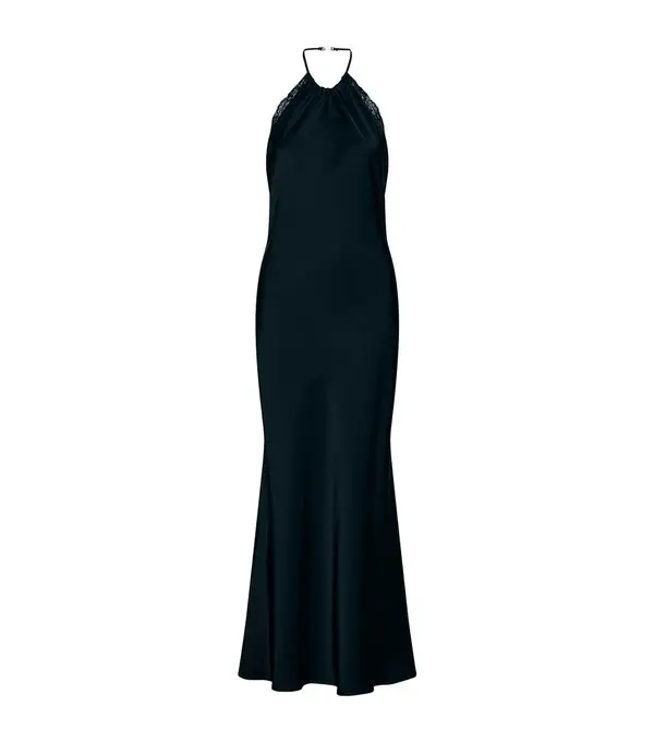 Marella Satin Halter-neck Maxi Dress