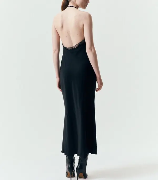 Marella Satin Halter-neck Maxi Dress