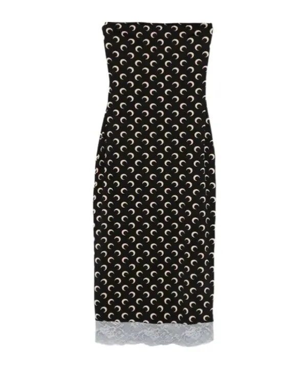 MARINE SERRE Moon-print Midi Dress - Black