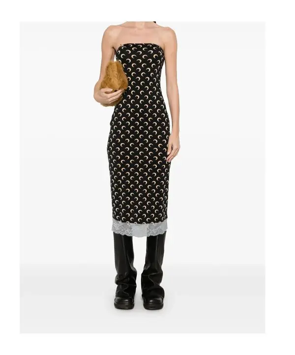 MARINE SERRE Moon-print Midi Dress