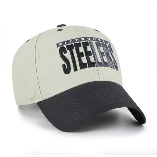 '47 Black Pittsburgh Steelers Half Block Text Mvp Adjustable Hat