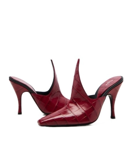 Alaïa Croc-effect Leather Mules