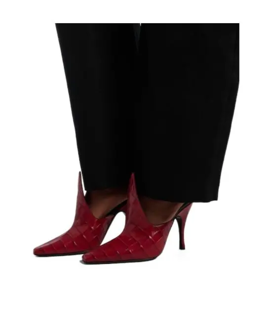 Alaïa Croc-effect Leather Mules