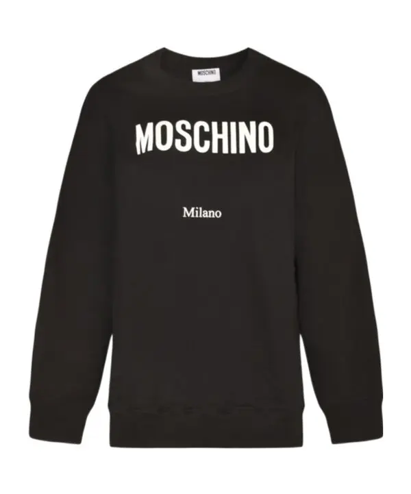 Moschino Logo-print Cotton Sweatshirt - Black