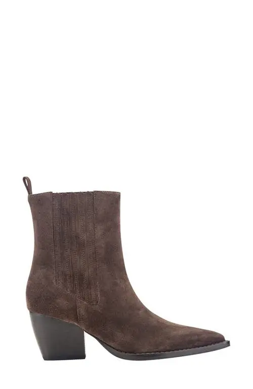 Marc Fisher Zane Leather Chelsea Bootie - Dark Brown