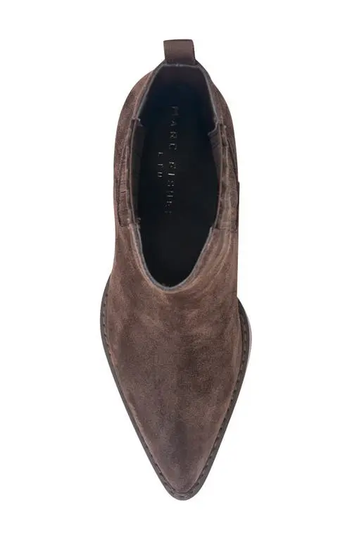 Marc Fisher Zane Leather Chelsea Bootie - Dark Brown