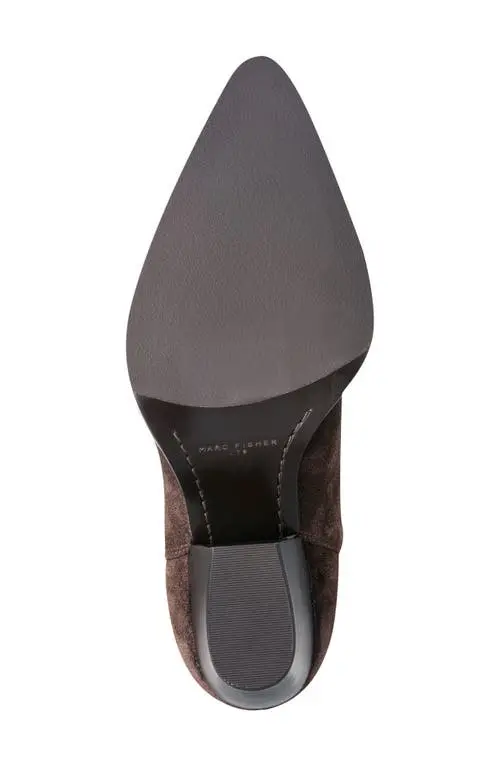 Marc Fisher Zane Leather Chelsea Bootie - Dark Brown