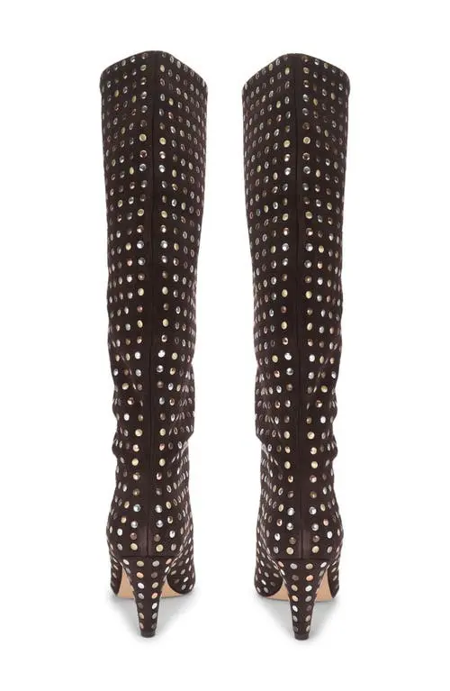 Kurt Geiger Lambeth Studded Slouchy Leather Knee High Boot
