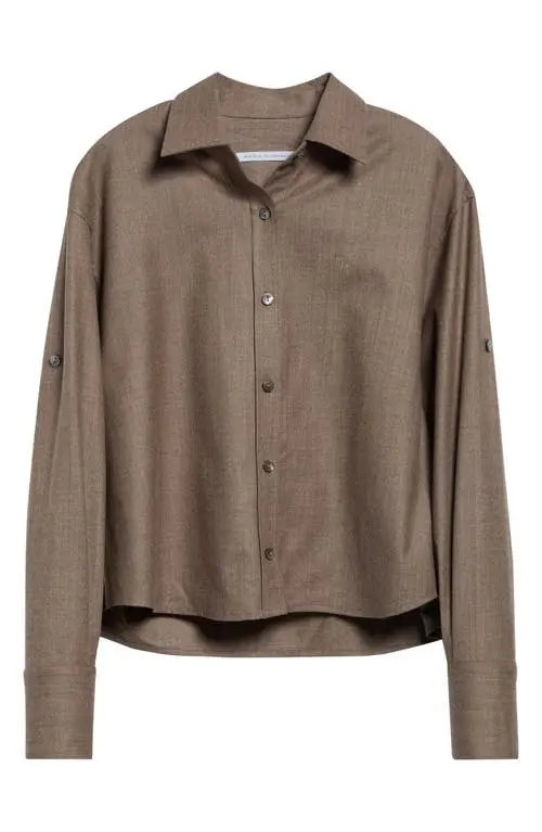 Maria Mcmanus Button Sleeve Cropped Wool Blend Shirt