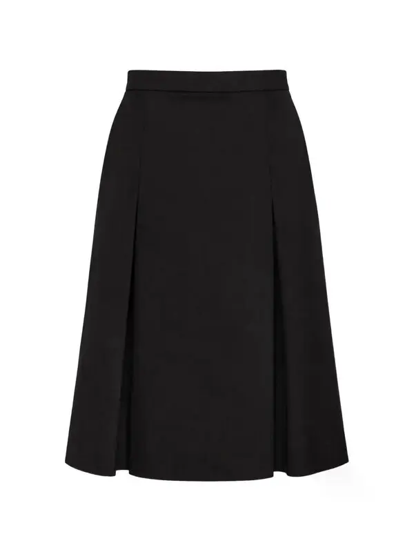 PUSHBUTTON Flared Pleated Midi Skirt
