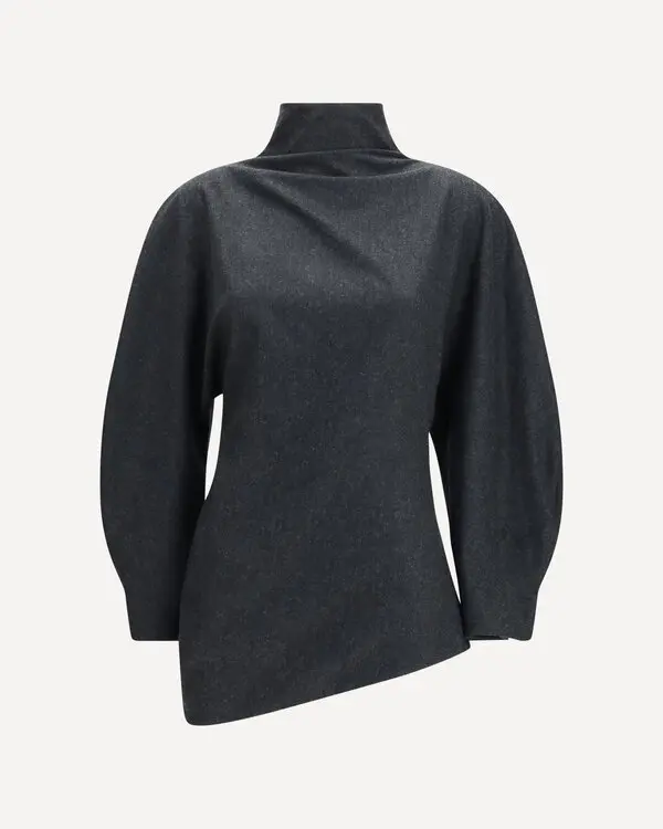 Khaite Harlow Wool-cashmere Top - Grey