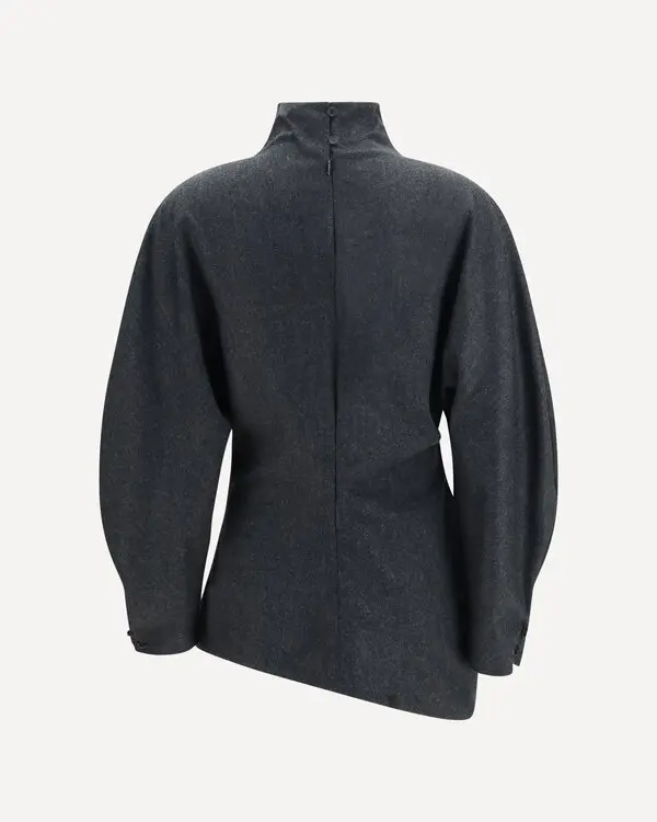 Khaite Harlow Wool-cashmere Top - Grey