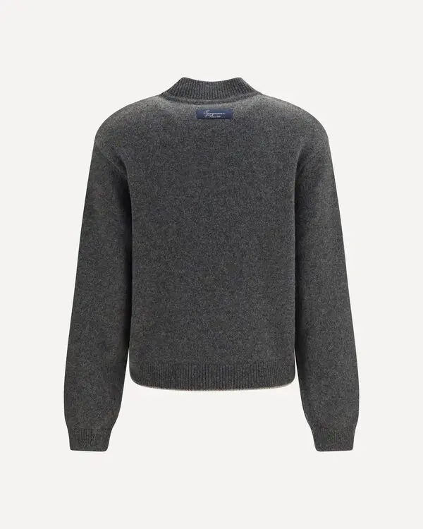 Jacquemus La Maille Cashmere Creweck Sweater - Grey