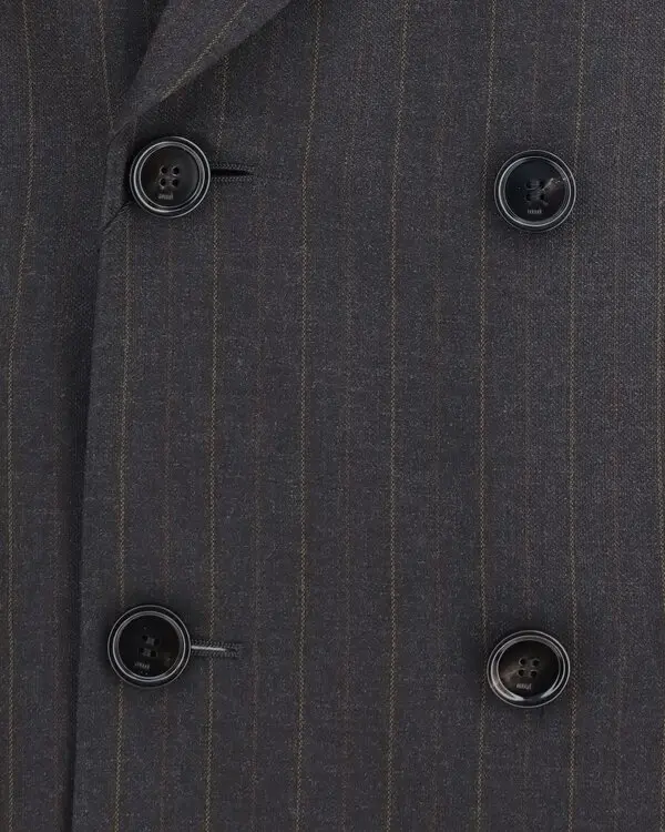 AMI Paris Striped Wool Double Breasted Blazer