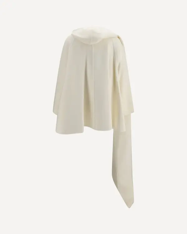 Alaïa Wool Coat With Scarf - White