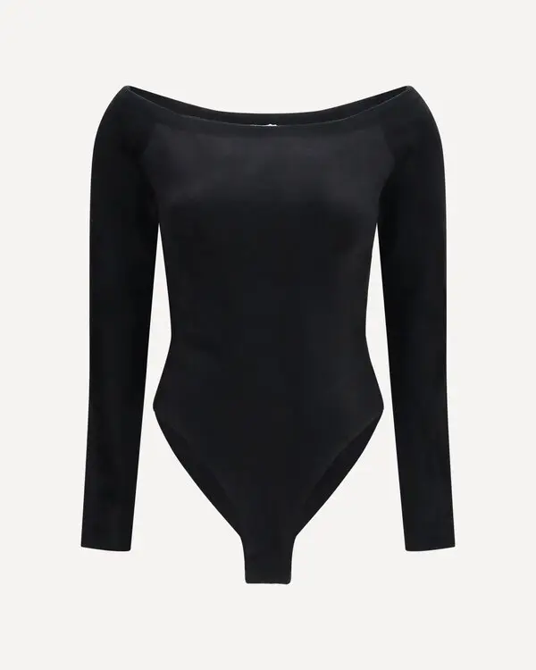 Alaïa Velvet Off-shoulder Bodysuit