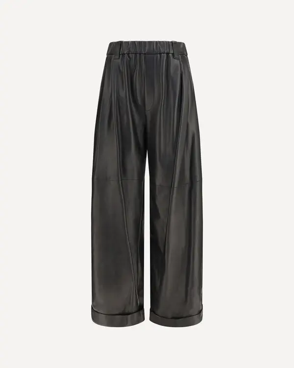 Brunello Cucinelli Baggy Nappa Leather Pants