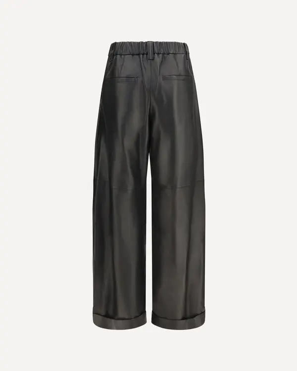 Brunello Cucinelli Baggy Nappa Leather Pants