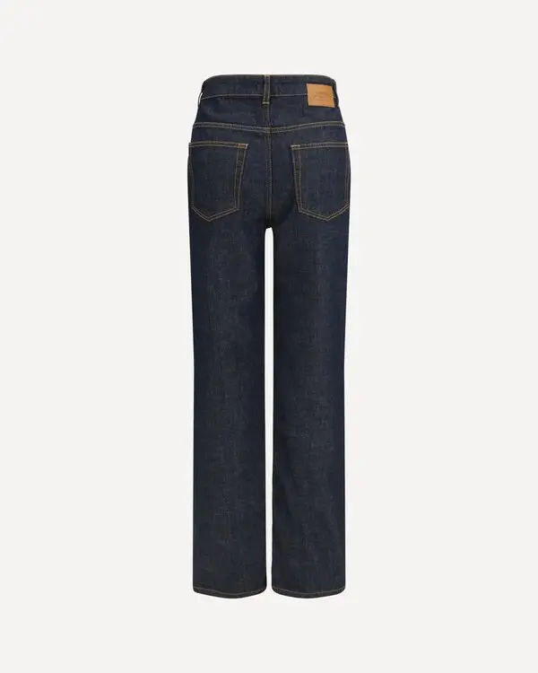 GANNI Slub Denim Fold Jeans