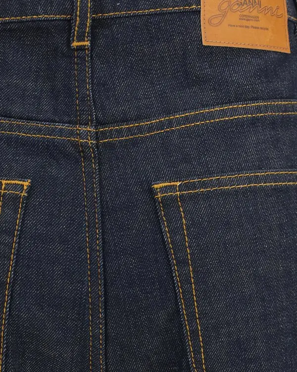 GANNI Slub Denim Fold Jeans