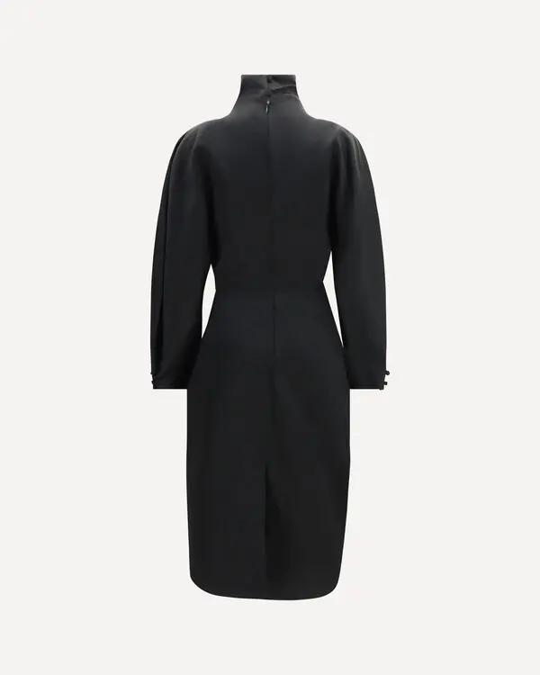 Khaite Harlin Draped Ramie-blend Satin Dress - Black