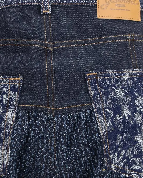 GANNI Embroidered Corset Balloon Jeans - Blue