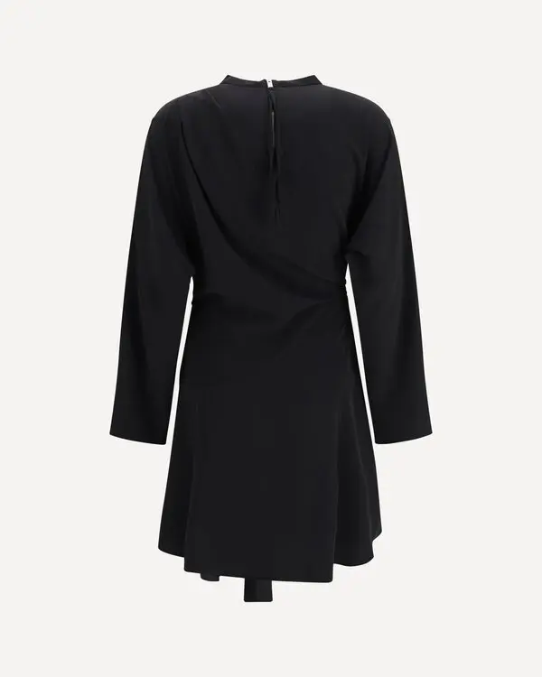 GANNI Draped-knot Crepe Mini Dress