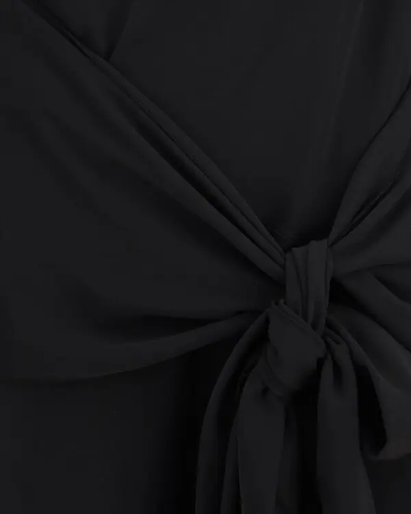 GANNI Draped-knot Crepe Mini Dress