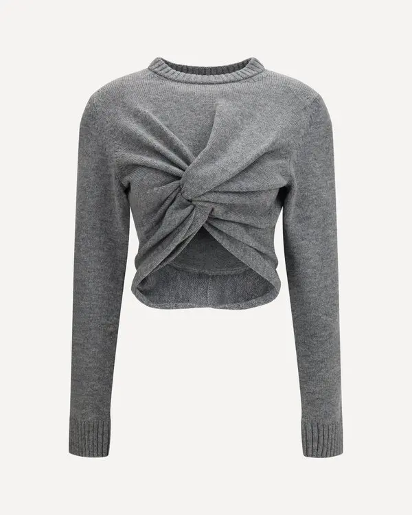 Balenciaga Ruched Crewneck Sweater Feale - Grey