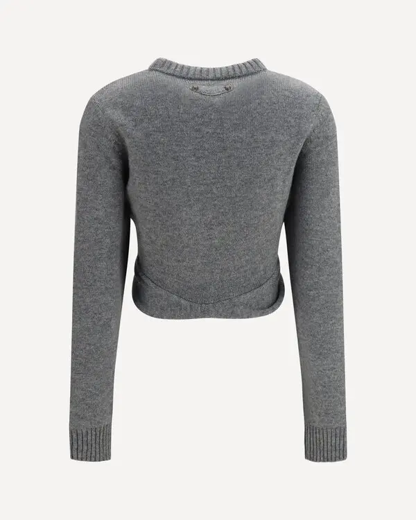Balenciaga Ruched Crewneck Sweater Feale - Grey