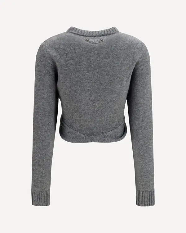 Balenciaga Ruched Crewneck Sweater - Grey